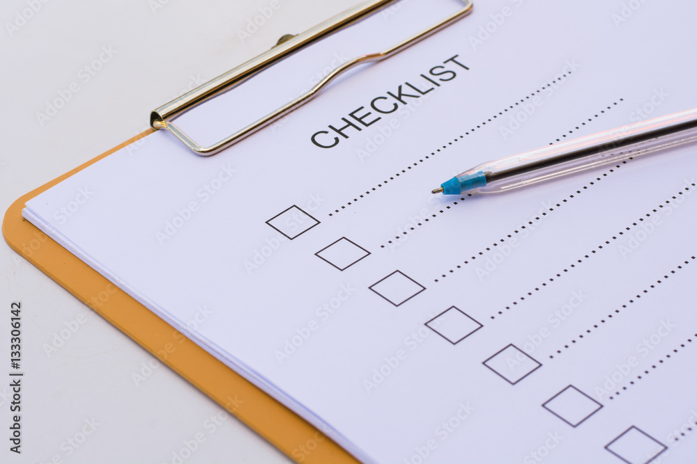Checklist concept - checklist, paper and a pen with checklist wo Stock ...