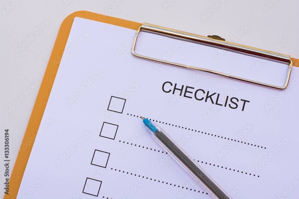 Checklist concept - checklist, paper and a pen with checklist wo Stock ...