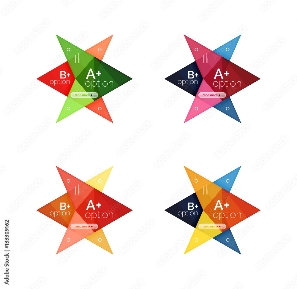 Colorful vector option banner arrow templates, infographic layouts ...