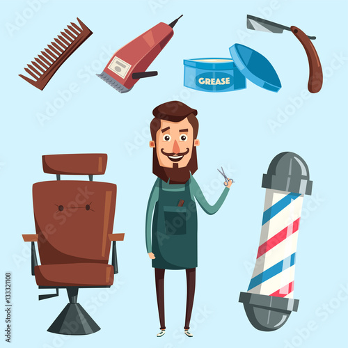 Cute barber character. Cartoon vector illustration Stock Vector | Adobe ... Cute barber character. Cartoon vector illustration Stock Vector | Adobe ...