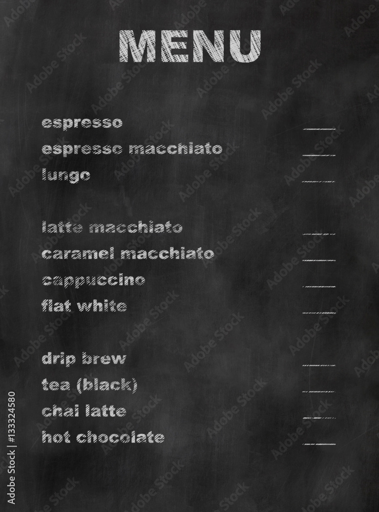coffee shop menu on blackboard Stock Photo | Adobe Stock