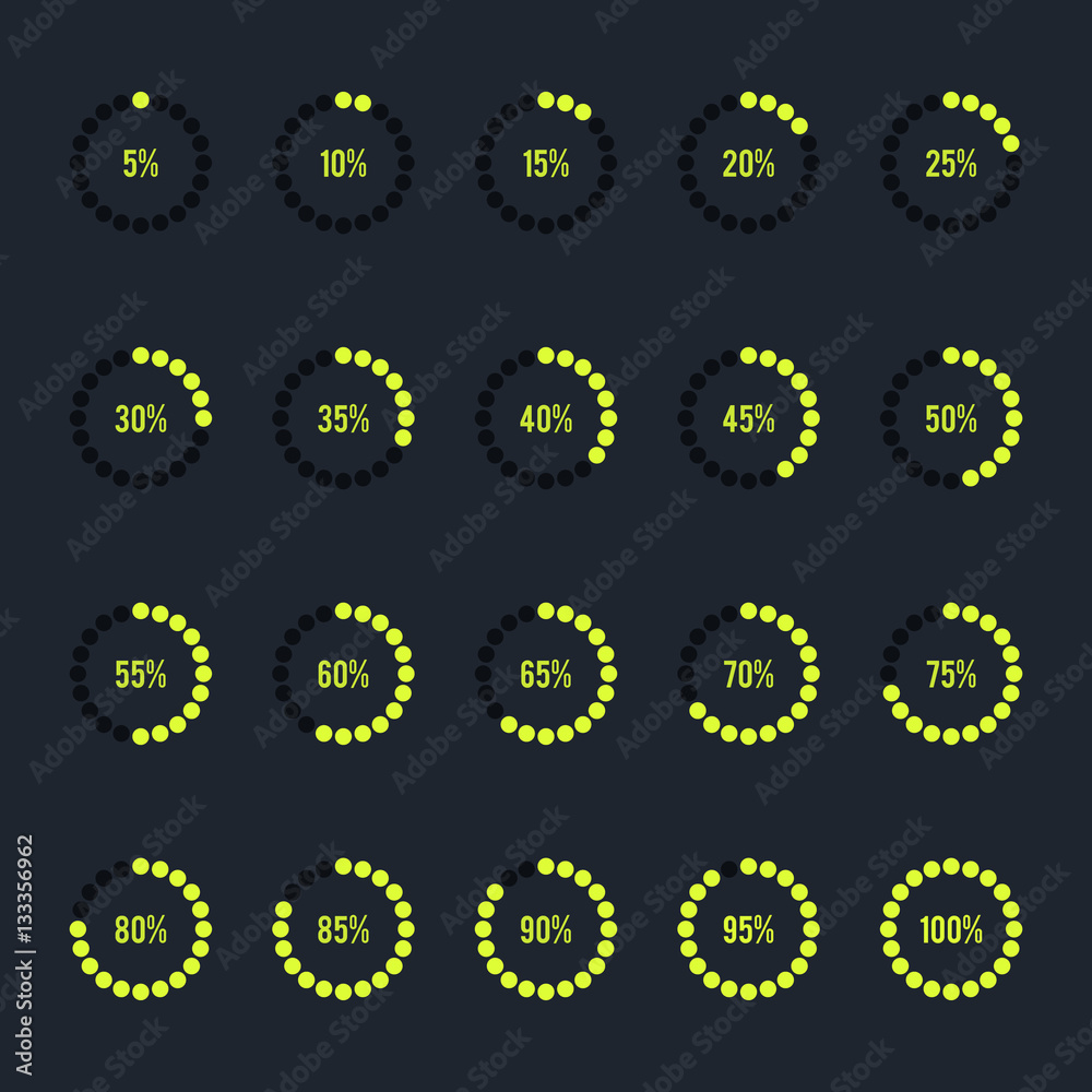 Modern circle progress bar icon set vector illustration Stock Vector ...