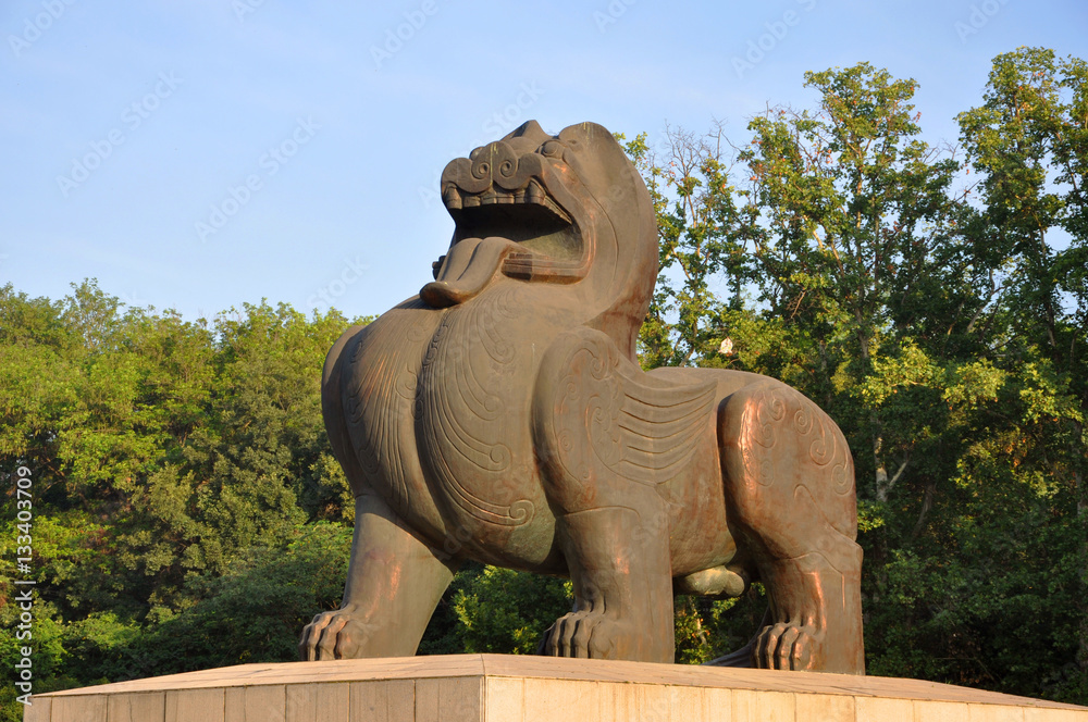 Bixie is the symbol of Nanjing in front of Zhongshan Gate, Nanjing ...