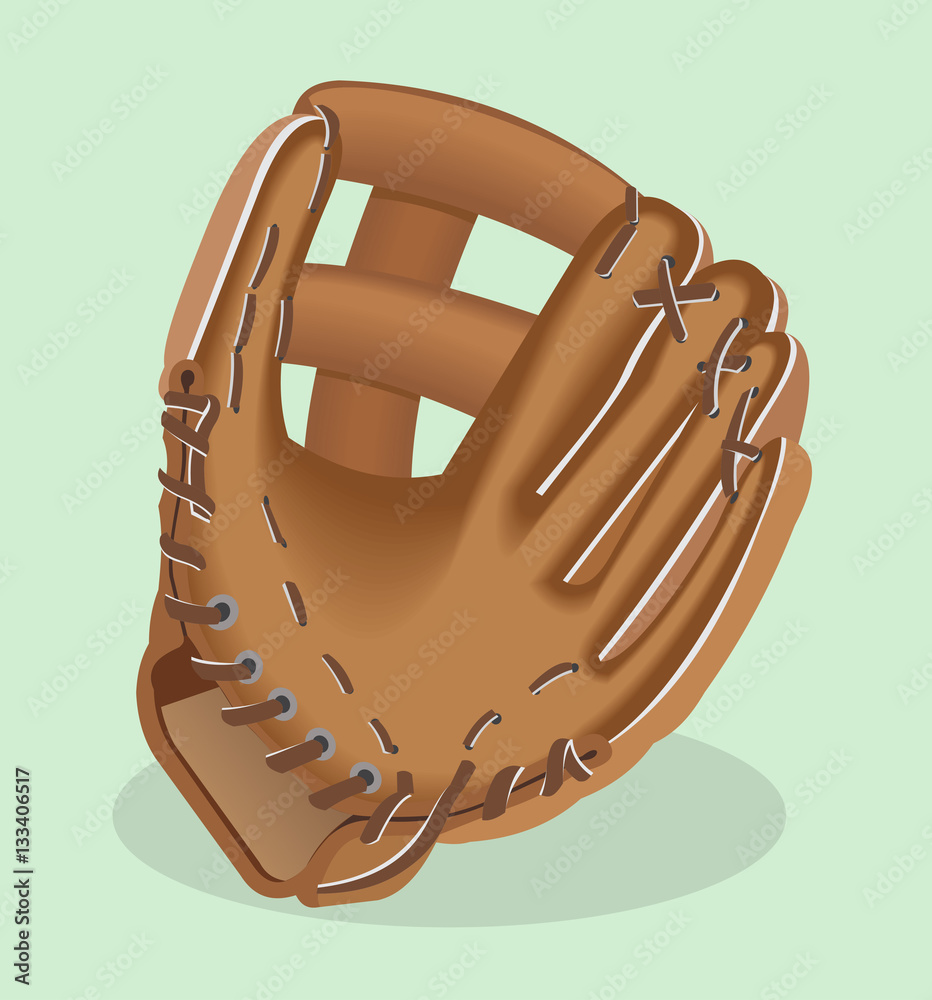 Vector realistic illustration. Baseball glove. Stock Vector | Adobe Stock
