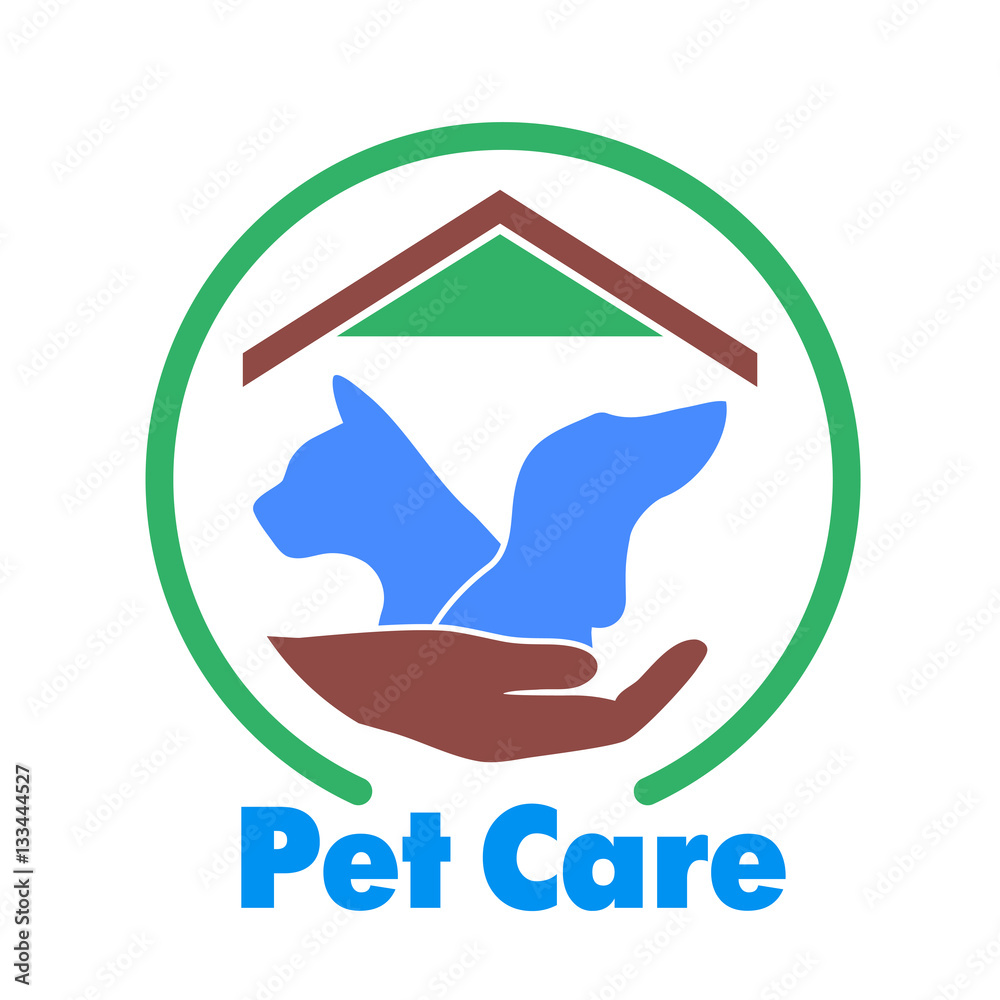 Logo care of animals, symbol of protection of vagrant animals. Stock ...