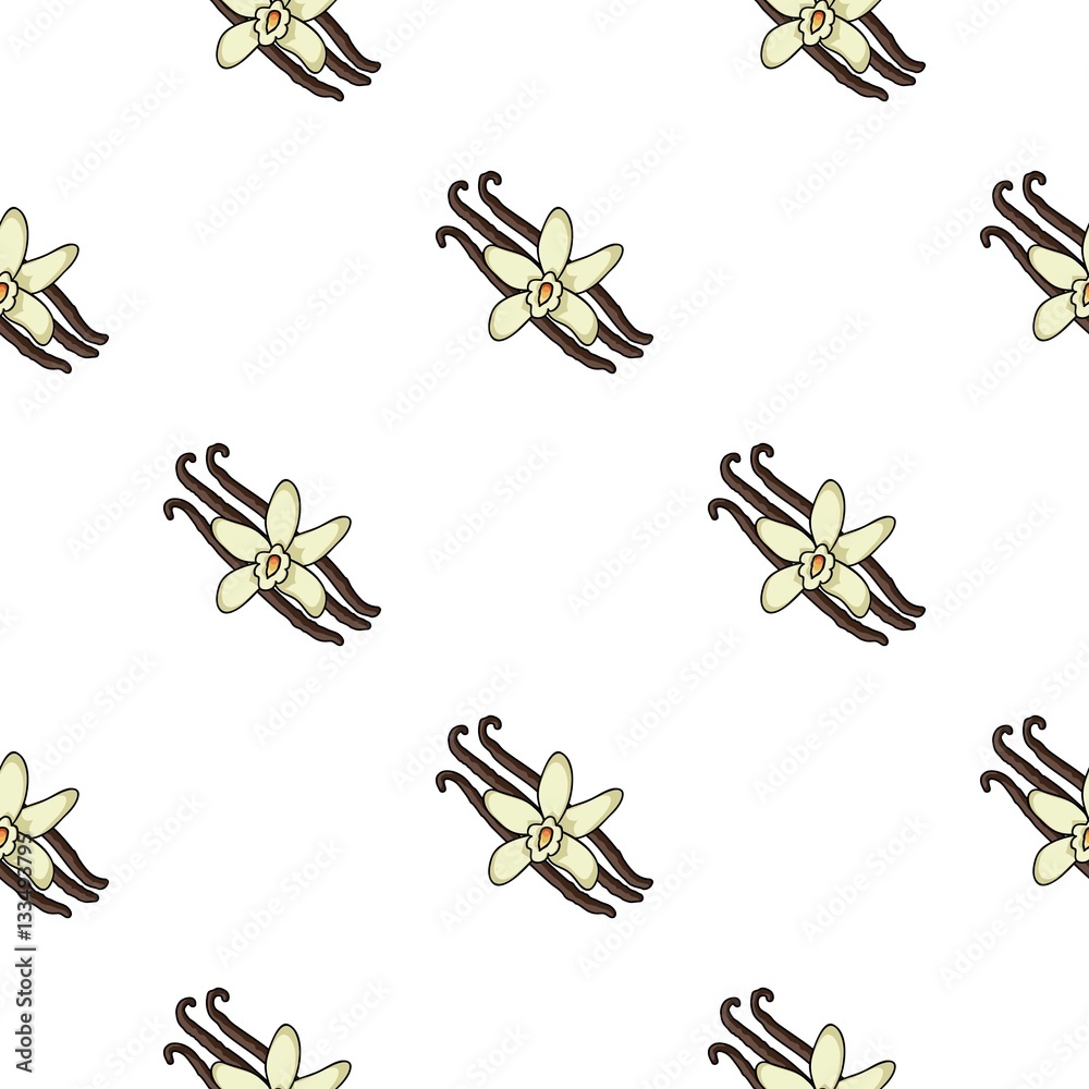 Vanilla icon in cartoon style isolated on white background. Herb an ...
