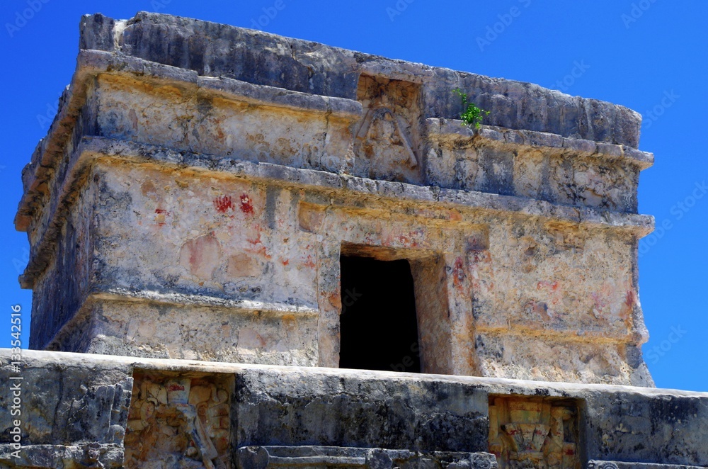 Entrance at top of Temple Tulum Stock Photo | Adobe Stock
