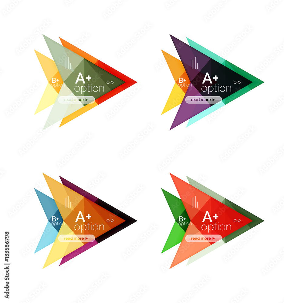 Colorful vector option banner arrow templates, infographic layouts ...