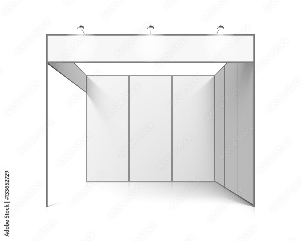 Blank white trade exhibition booth system stand Stock Vector | Adobe Stock Blank white trade exhibition booth system stand Stock Vector | Adobe Stock