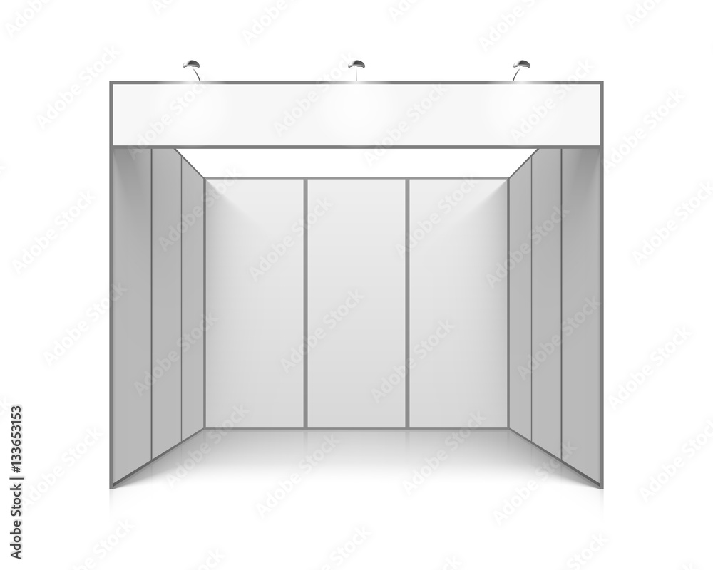 Blank white trade exhibition booth system stand Stock Vector | Adobe Stock