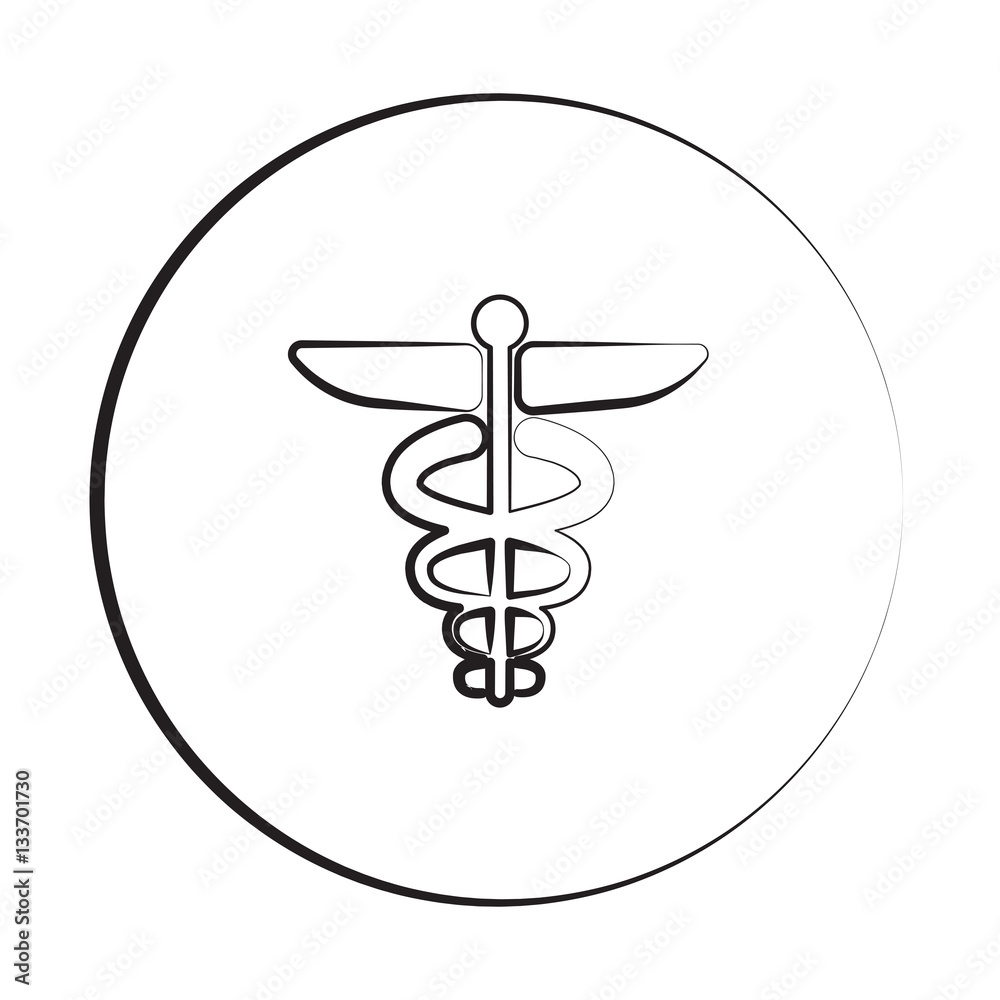 Black ink style Medical Symbol icon with circle Stock Vector | Adobe Stock