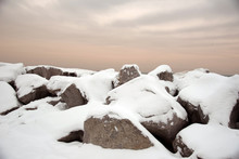 Snow Covered Boulder Rock Free Stock Photo - Public Domain Pictures