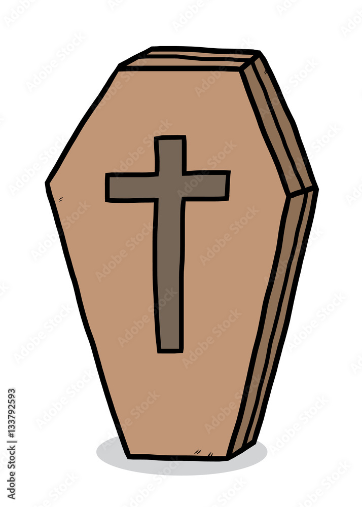 wooden casket / cartoon vector and illustration, hand drawn style ...