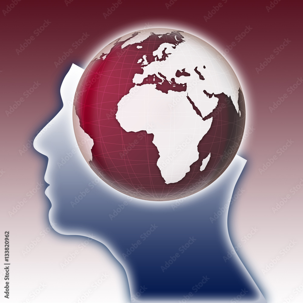 Global thinking concept image - Photo composition with image from NASA ...