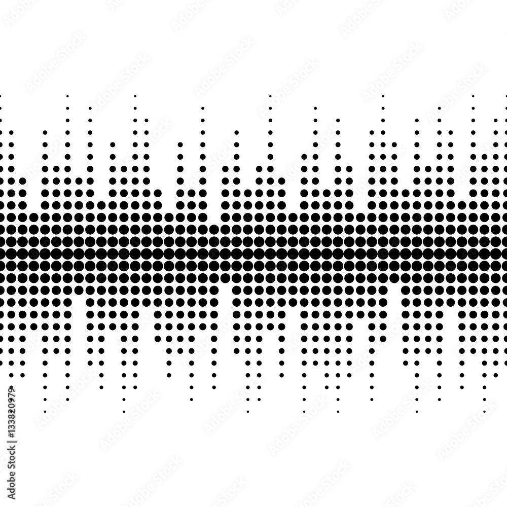 Vector Seamless Pattern Dynamic Visual Effect Monochrome Background With Different Sized Dots