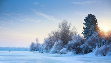 Blue Winter Landscape Art Free Stock Photo - Public Domain Pictures
