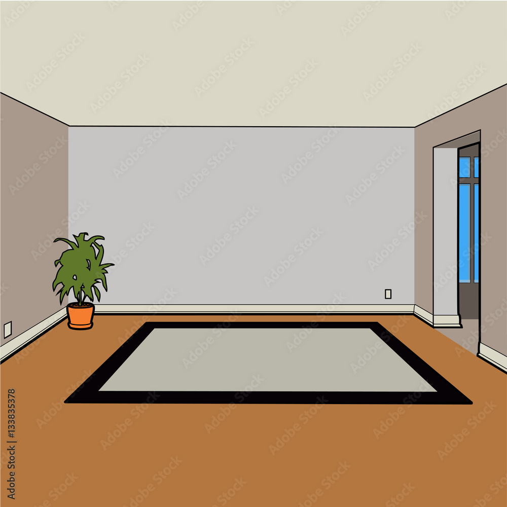 Empty room with no furniture. Stock Vector | Adobe Stock