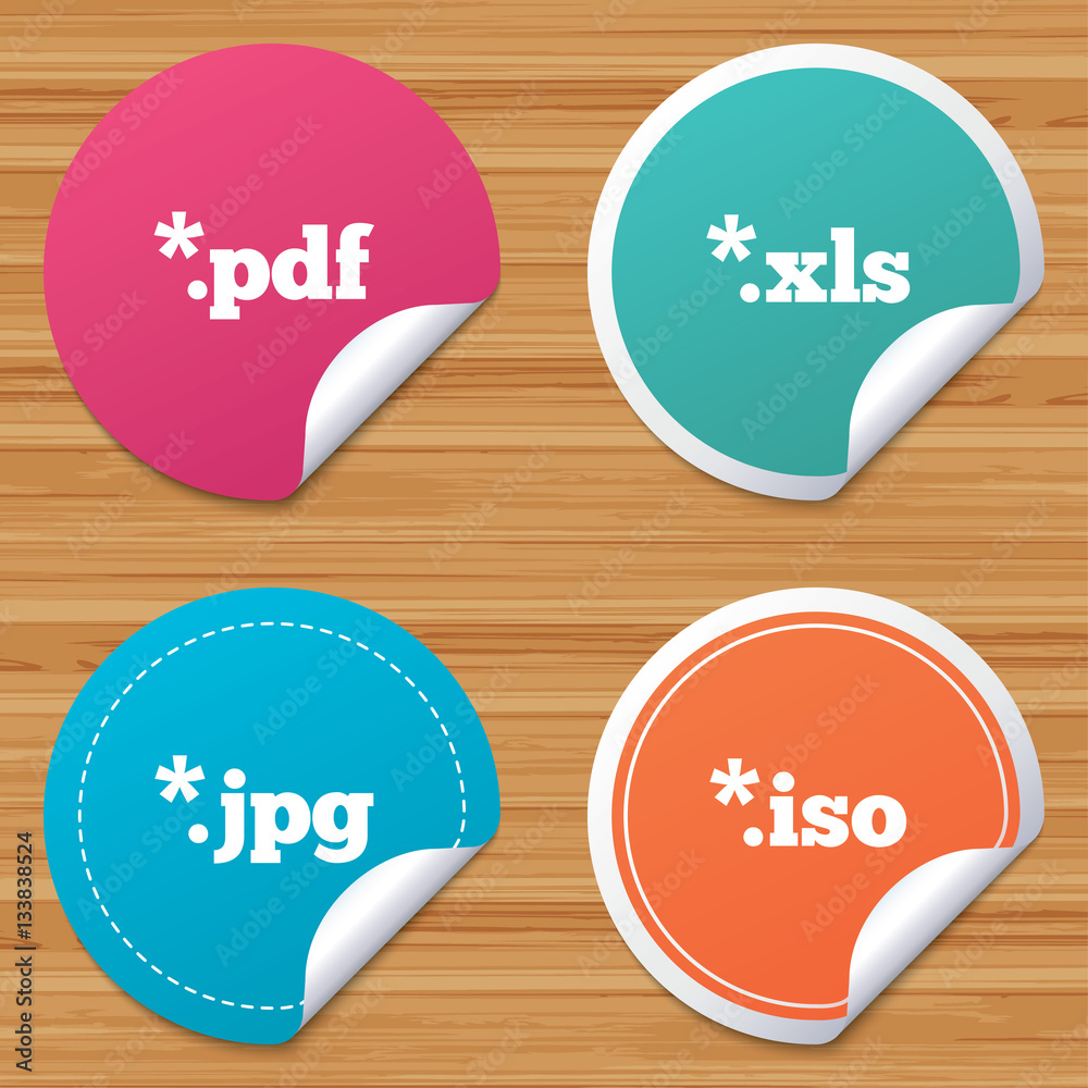 Document signs. File extensions symbols. Stock Vector | Adobe Stock