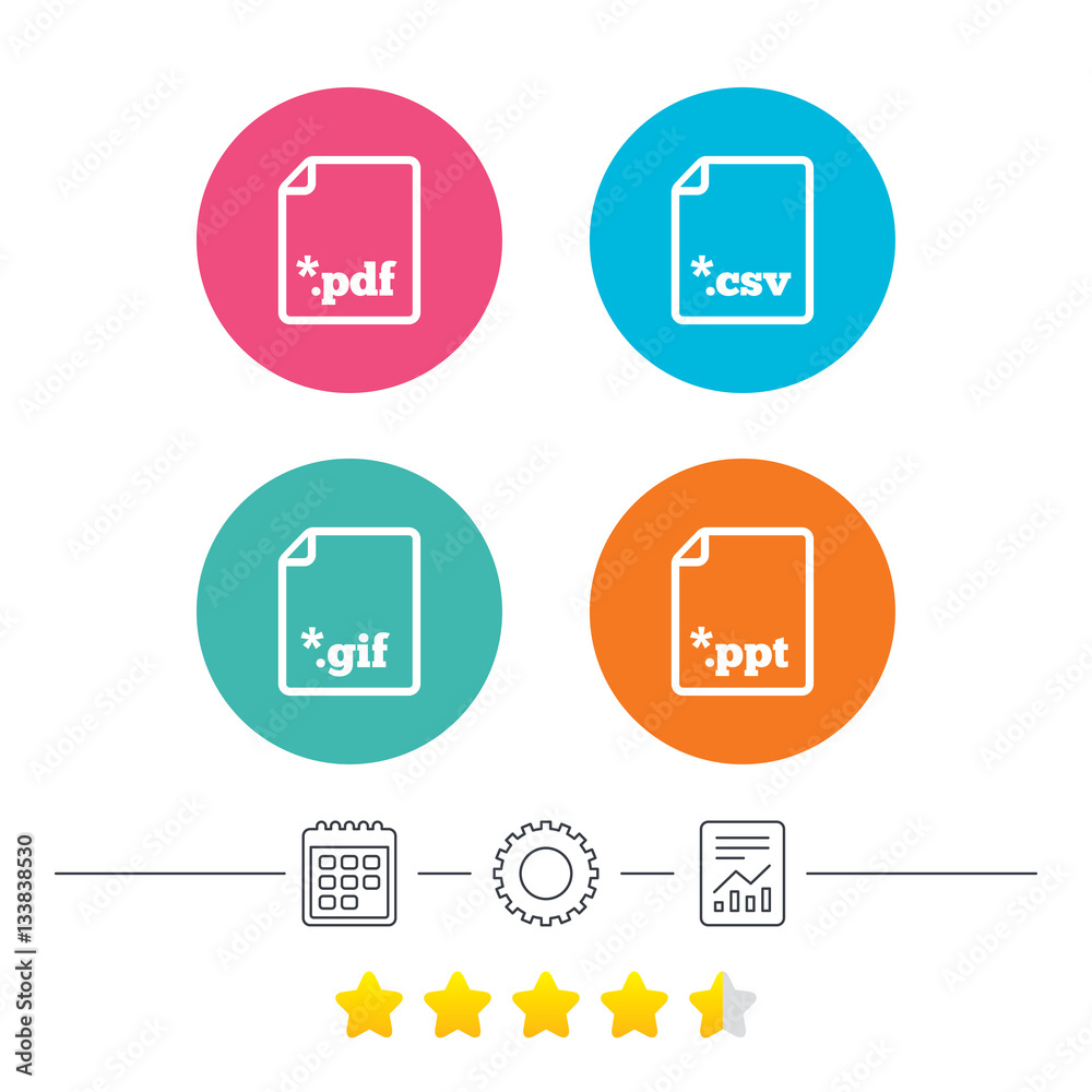 Document signs. File extensions symbols. Stock Vector | Adobe Stock