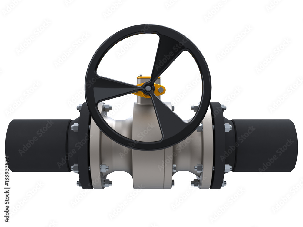 3D model of a steel valves - Industrial pipeline stopcock (ASME) Stock ...