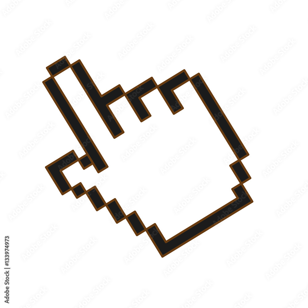 hand cursor icon over white background. vector illustration Stock Vector | Adobe Stock