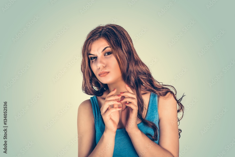 Stock-Foto „Woman plotting something“ | Adobe Stock