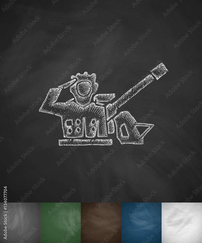 tankman icon. Hand drawn vector illustration Stock Vector | Adobe Stock