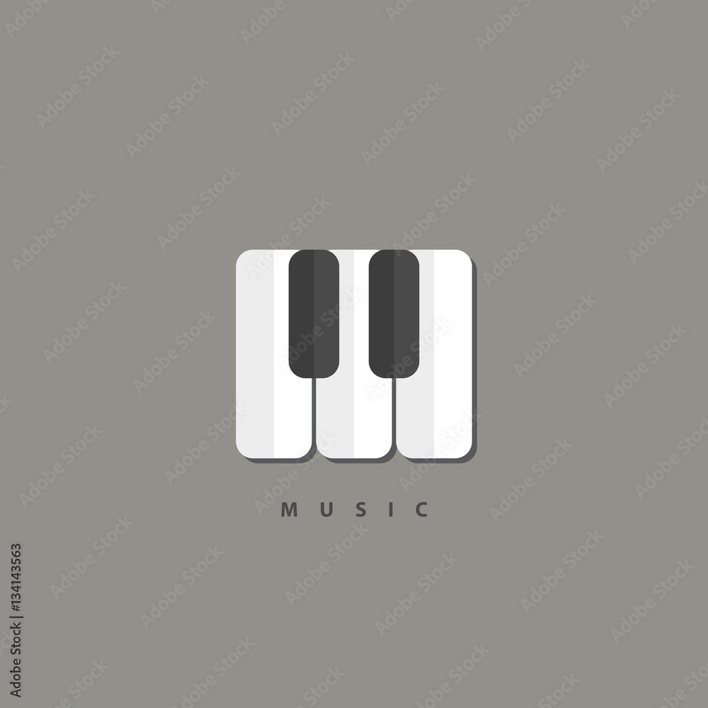 Vector Piano Keys flat illustration. Music keyboard icon for logo ...