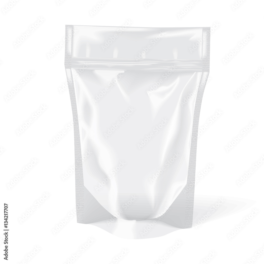 Plastic Bag Stand Up Pouch Zipper Transparent Mock-up Package Empty ...