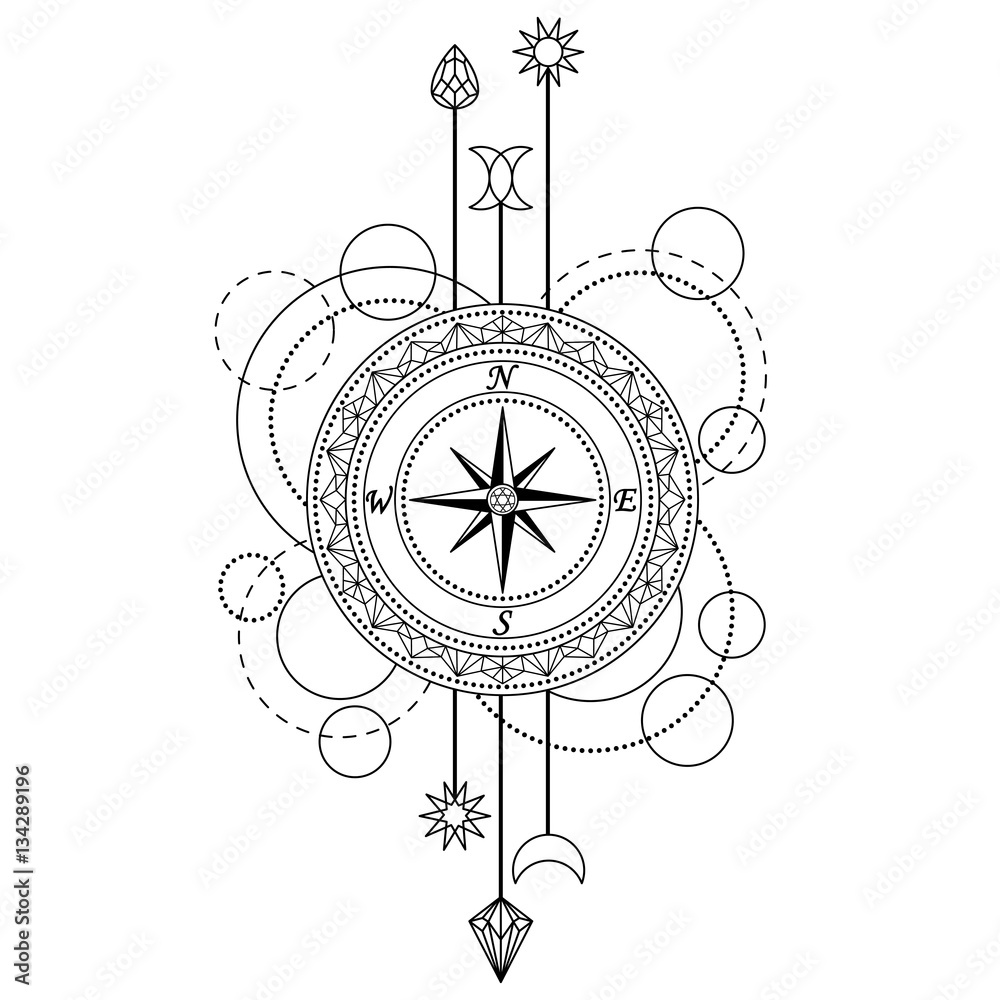 Geometric compass pattern Stock Vector | Adobe Stock