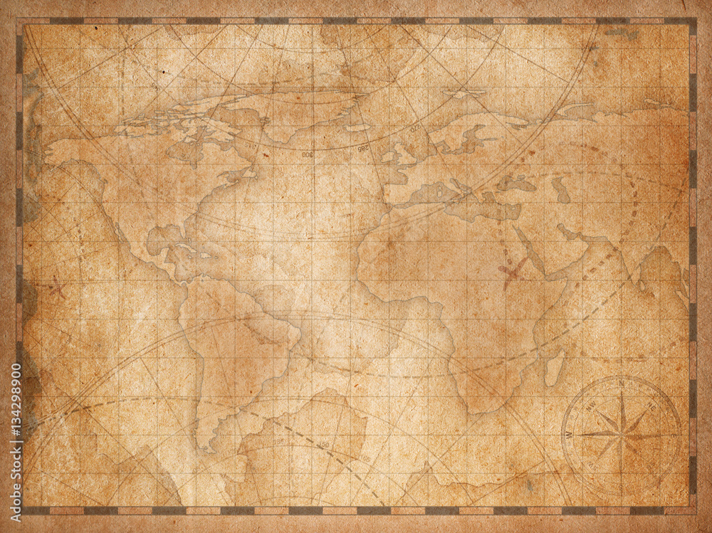 Vintage nautical map background Stock Illustration | Adobe Stock