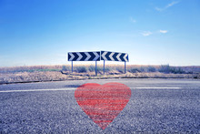 One Way Heart Traffic Sign Free Stock Photo - Public Domain Pictures