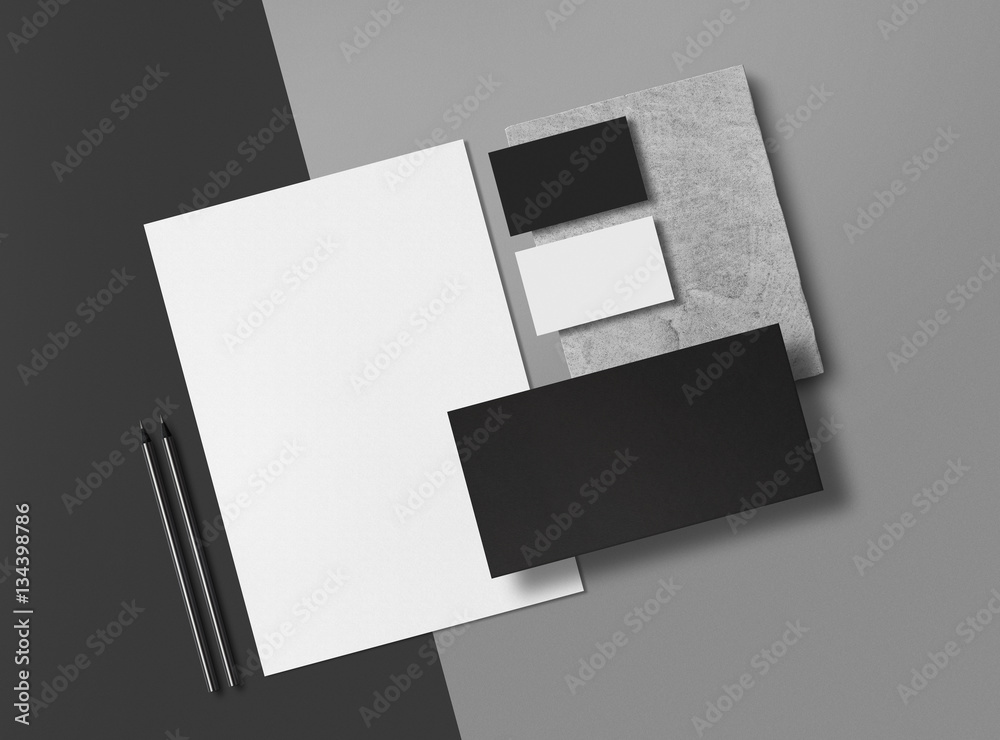 Corporate Identity. Branding Mock Up. Set of elements on a gray ...