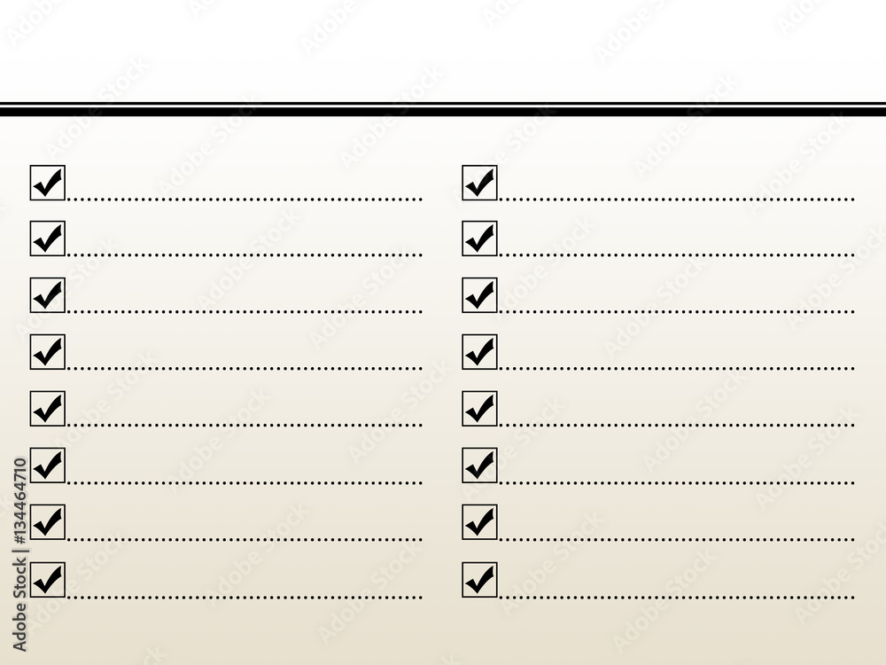 Check mark. Notebook with checklist for note. Tick and cross mar 素材庫插圖 ...