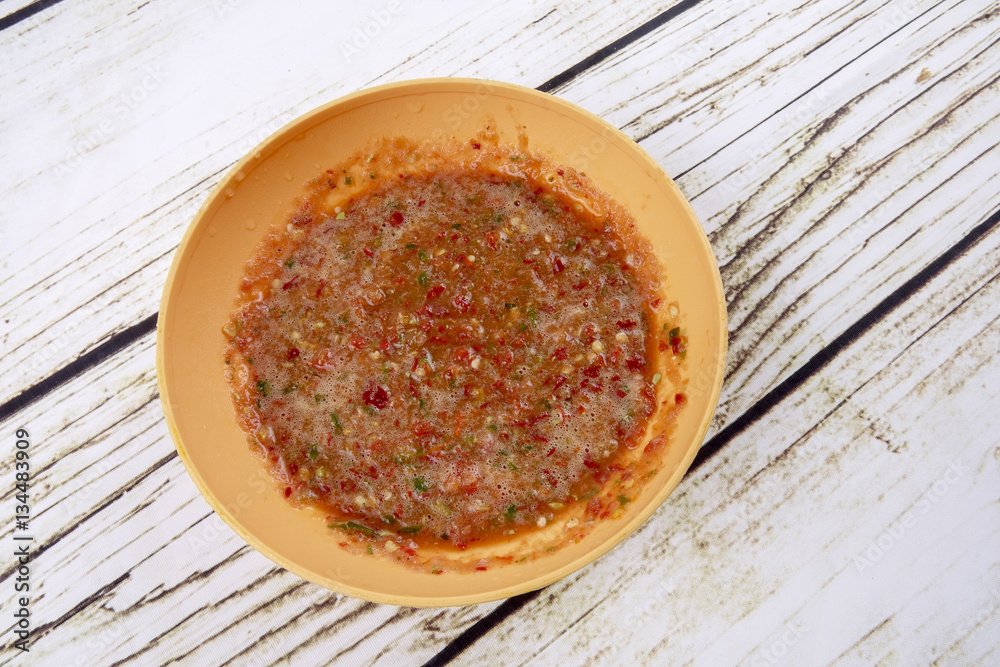 Famous condiment in Malaysia and Indonesia - Sambal Belacan Stock Photo ...