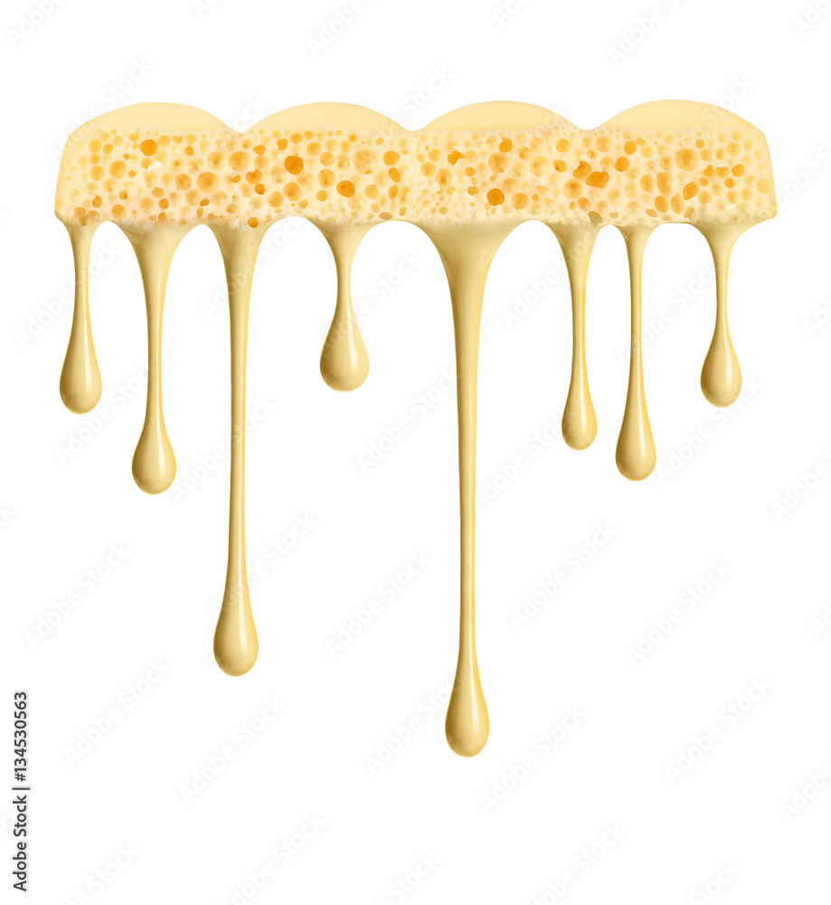 milk chocolate dripping from white chocolate bar Stock Photo | Adobe Stock