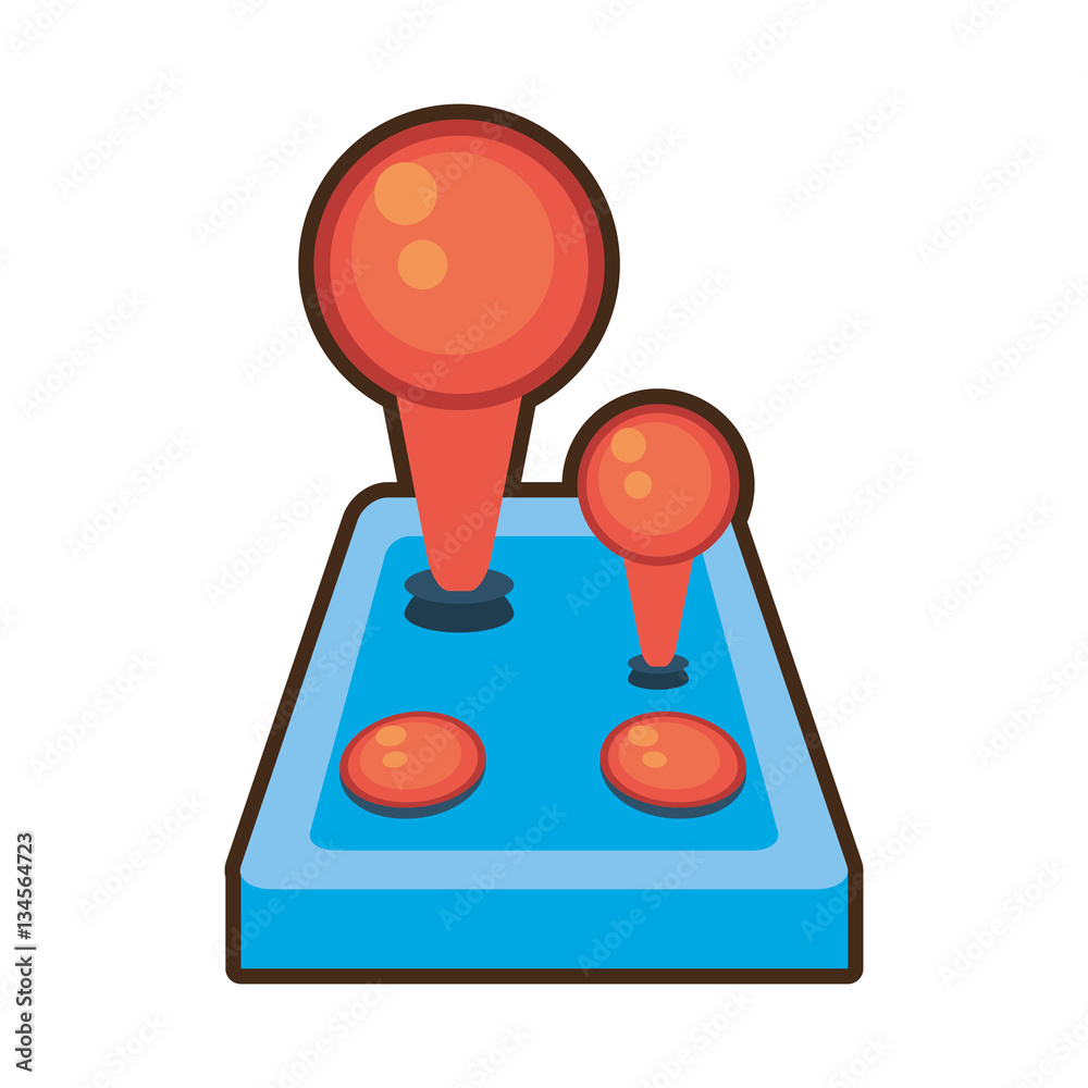 cartoon joystick controller retro game vector illustration eps 10 Stock ...