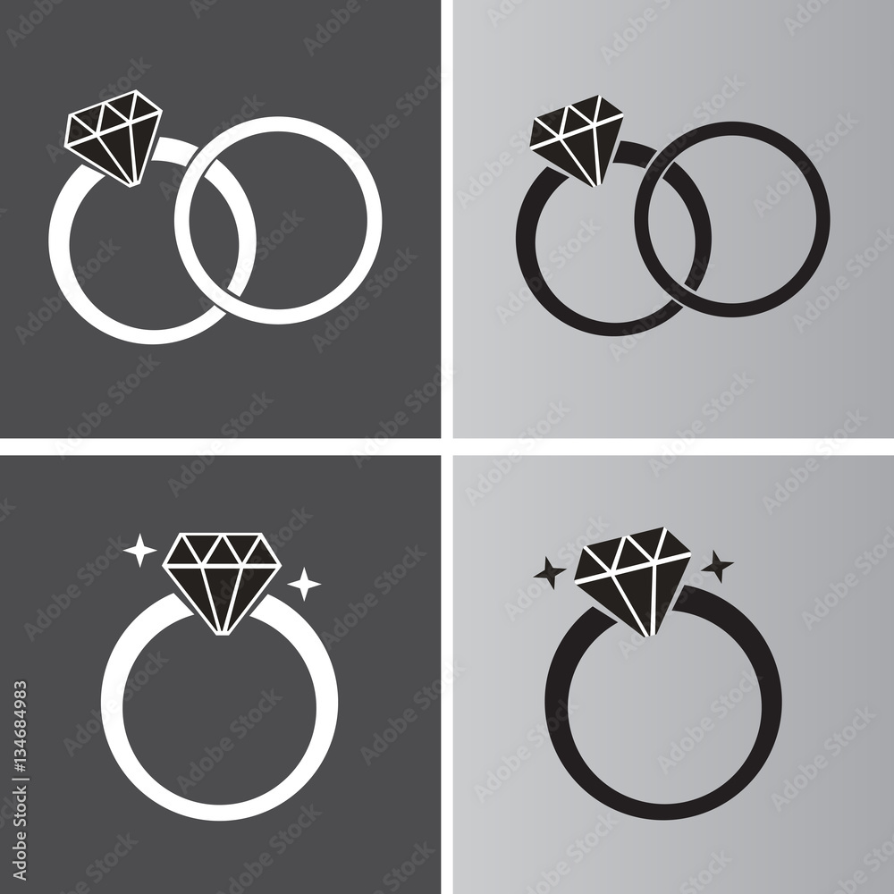 Diamond Ring Symbol Stock Vector | Adobe Stock