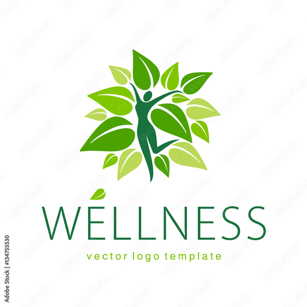 Wellness vector logo design Stock Vector | Adobe Stock