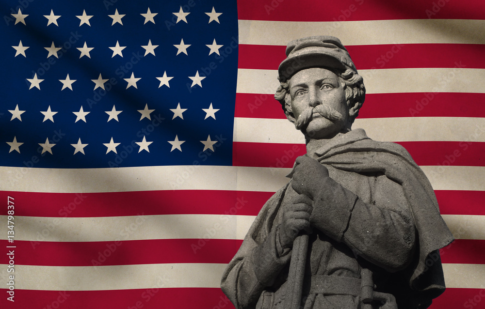 Union Flag Civil War Memorial Stock Illustration | Adobe Stock