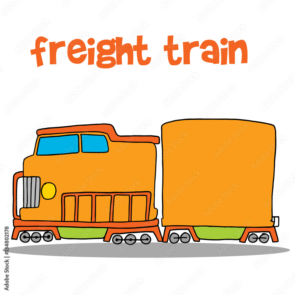 Freight train vector art illustration Stock Vector | Adobe Stock