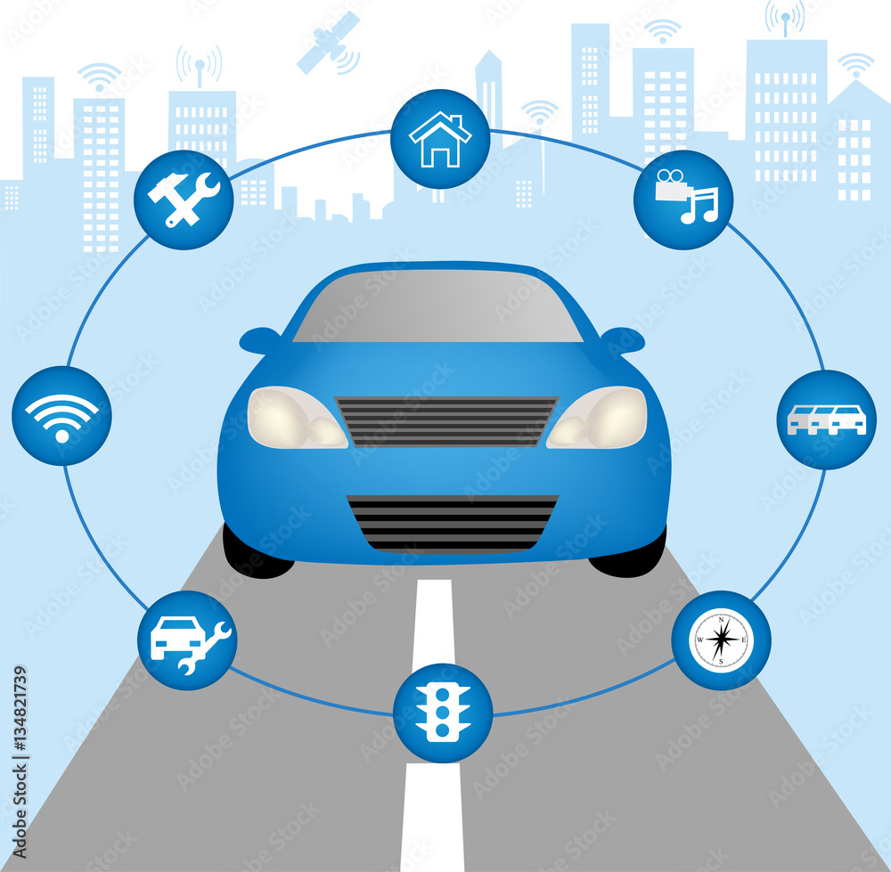 Autonomous vehicle concept Stock Vector | Adobe Stock