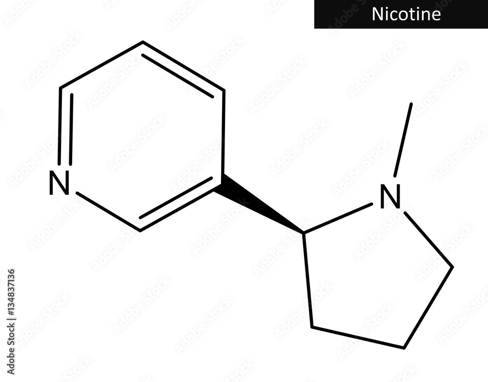 Molecular structure of nicotine Stock Illustration | Adobe Stock