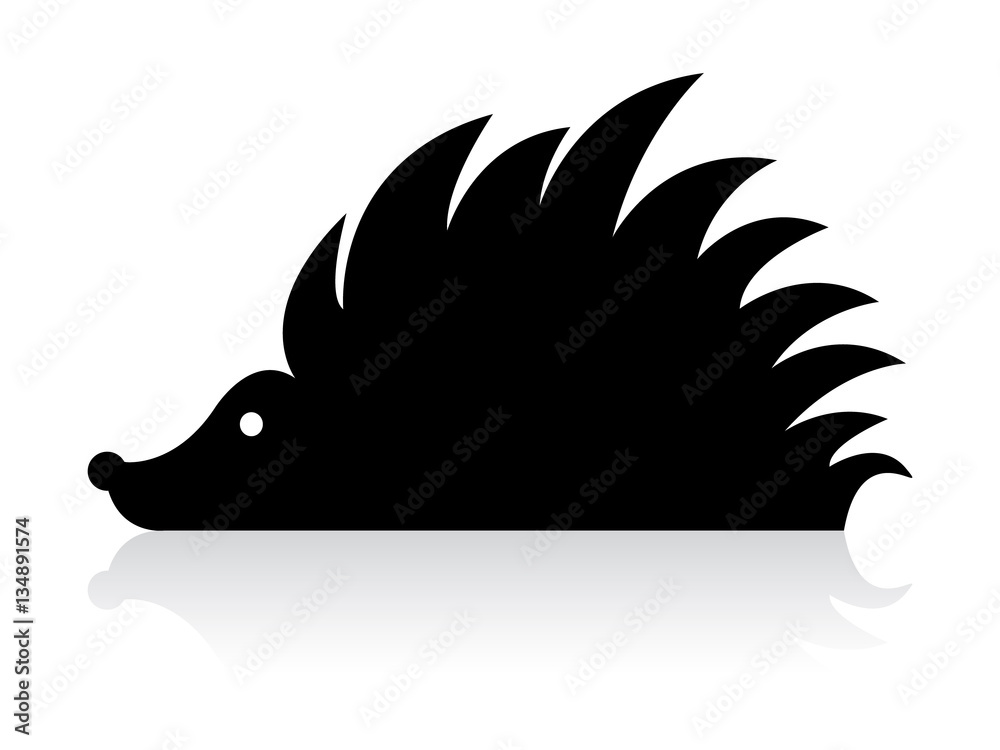 Hedgehog simple black icon Stock Vector | Adobe Stock