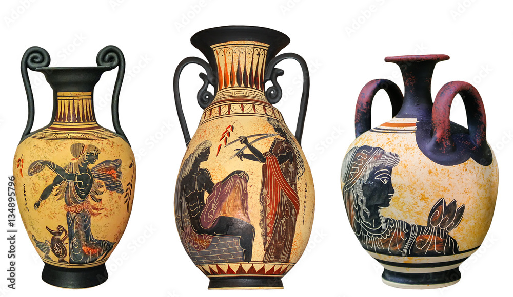 Ancient Greek vase isolated on white background Stock Photo | Adobe Stock