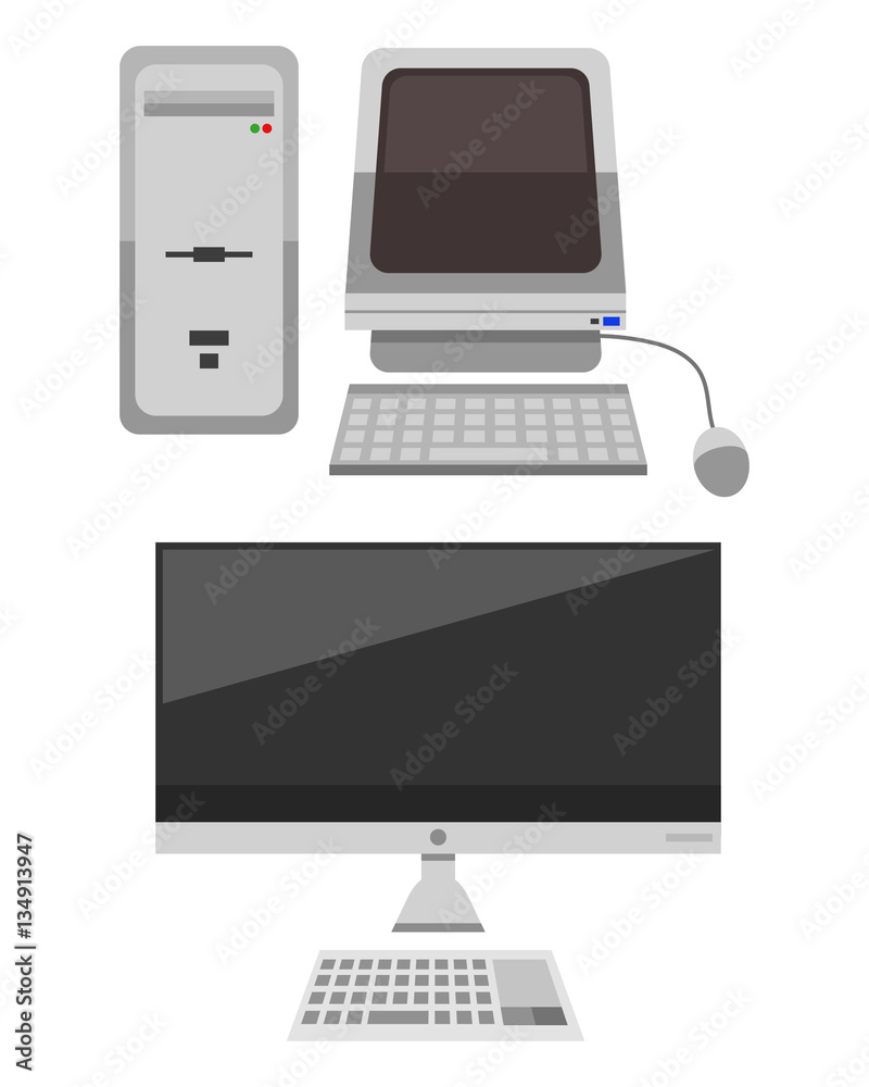 Computer vector evolution illustration. Stock Vector | Adobe Stock