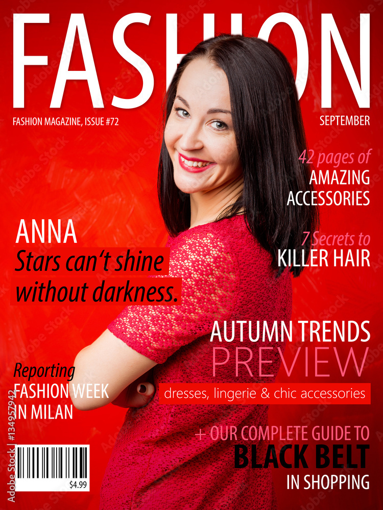 Sample fashion magazine cover Stock Photo | Adobe Stock