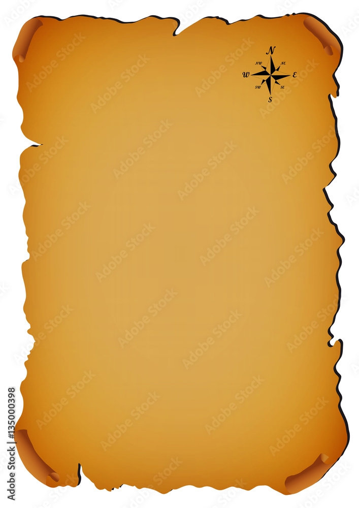 Image vectorielle Stock Mappa su antica pergamena vuota | Adobe Stock