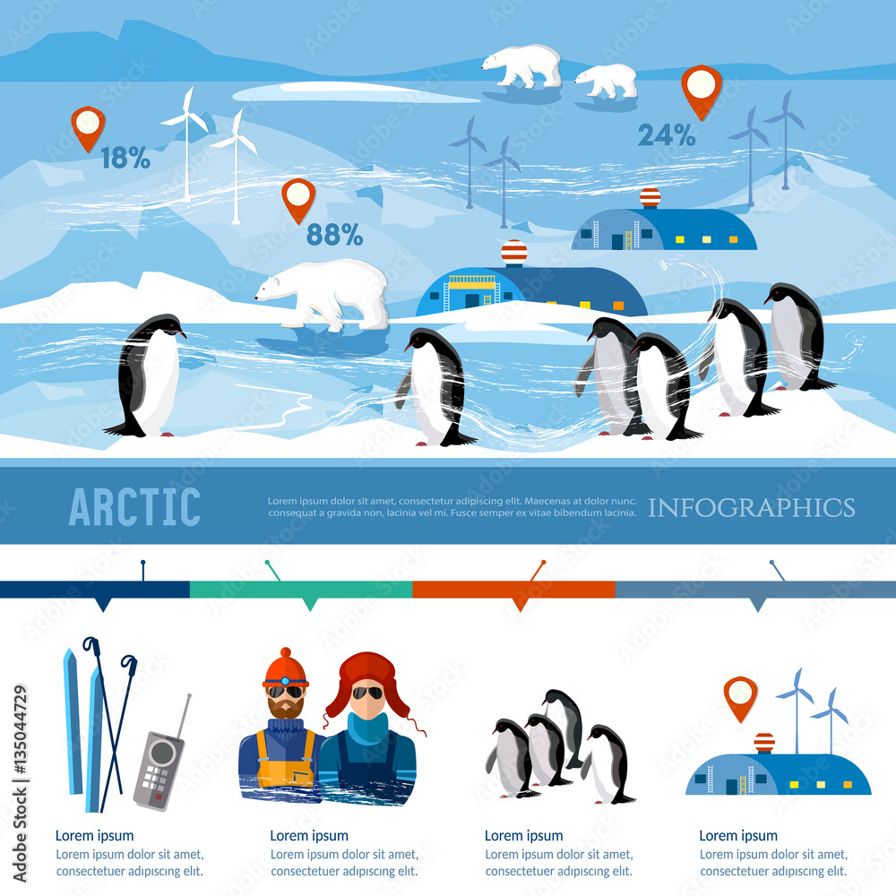 Travel to Antarctica infographics Stock Vector | Adobe Stock
