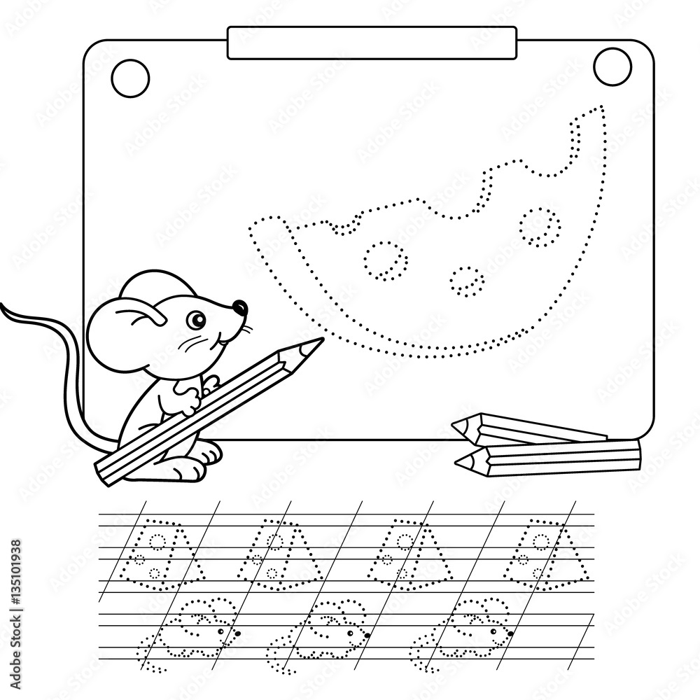 Connect the dots picture and coloring page. Tracing worksheet. Puzzle ...